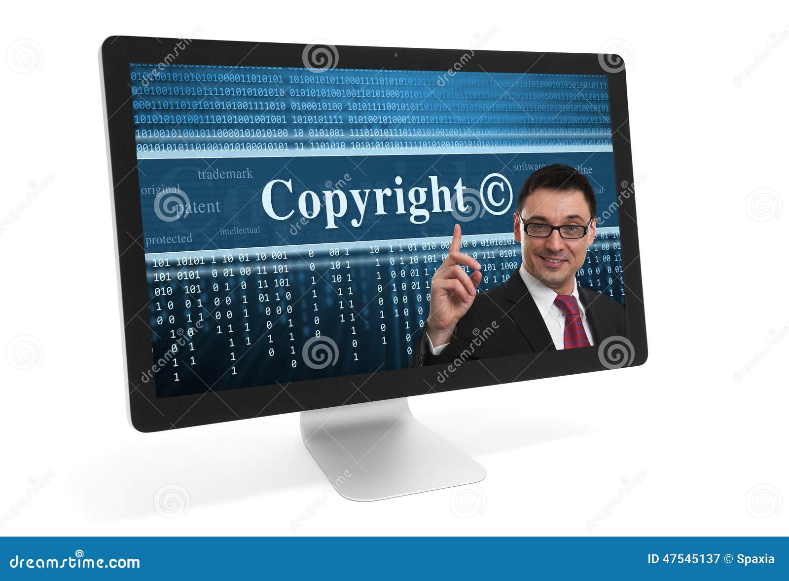 Copyright Message on a Screen Stock Image - Image of technology, patent ...