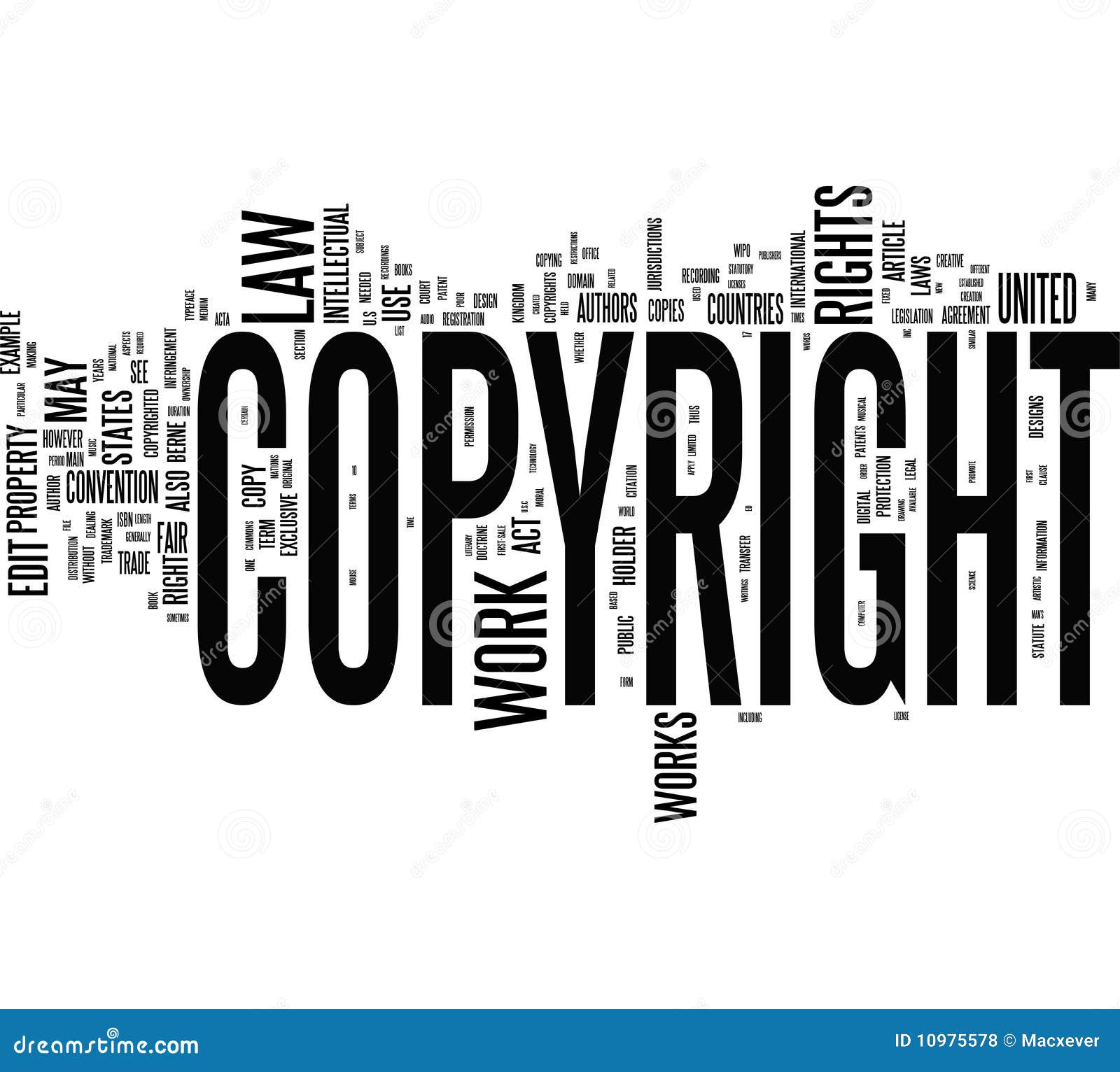 Copyright palavras ilustração stock. Ilustração de direito - 10975578