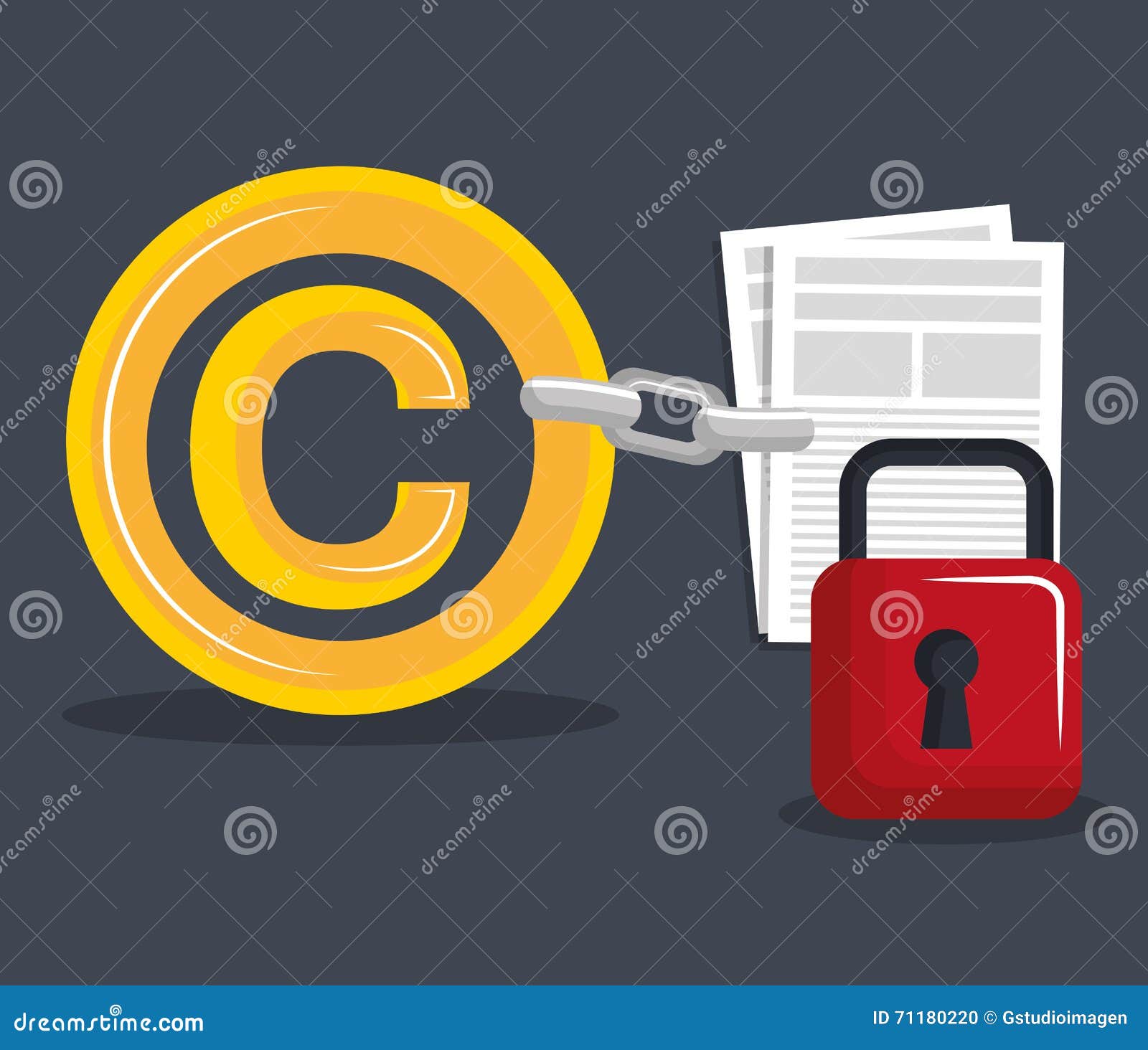 Copyright symbol design stock illustration. Illustration of chain ...