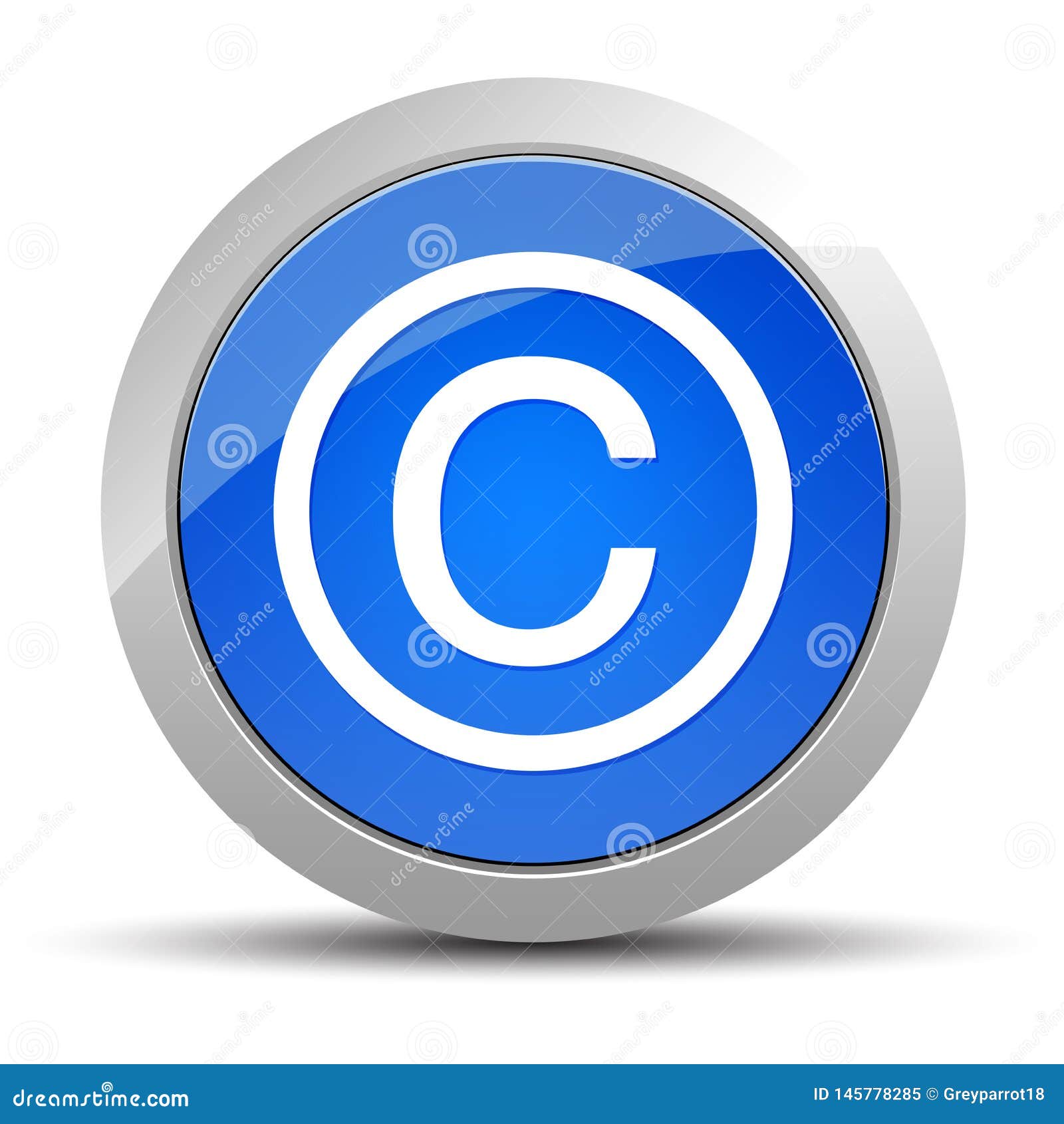 Copyright Symbol Icon Blue Round Button Illustration Stock Illustration ...