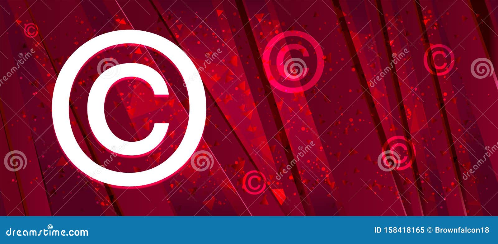 Copyright Symbol Icon Abstract Design Bright Red Banner Background ...
