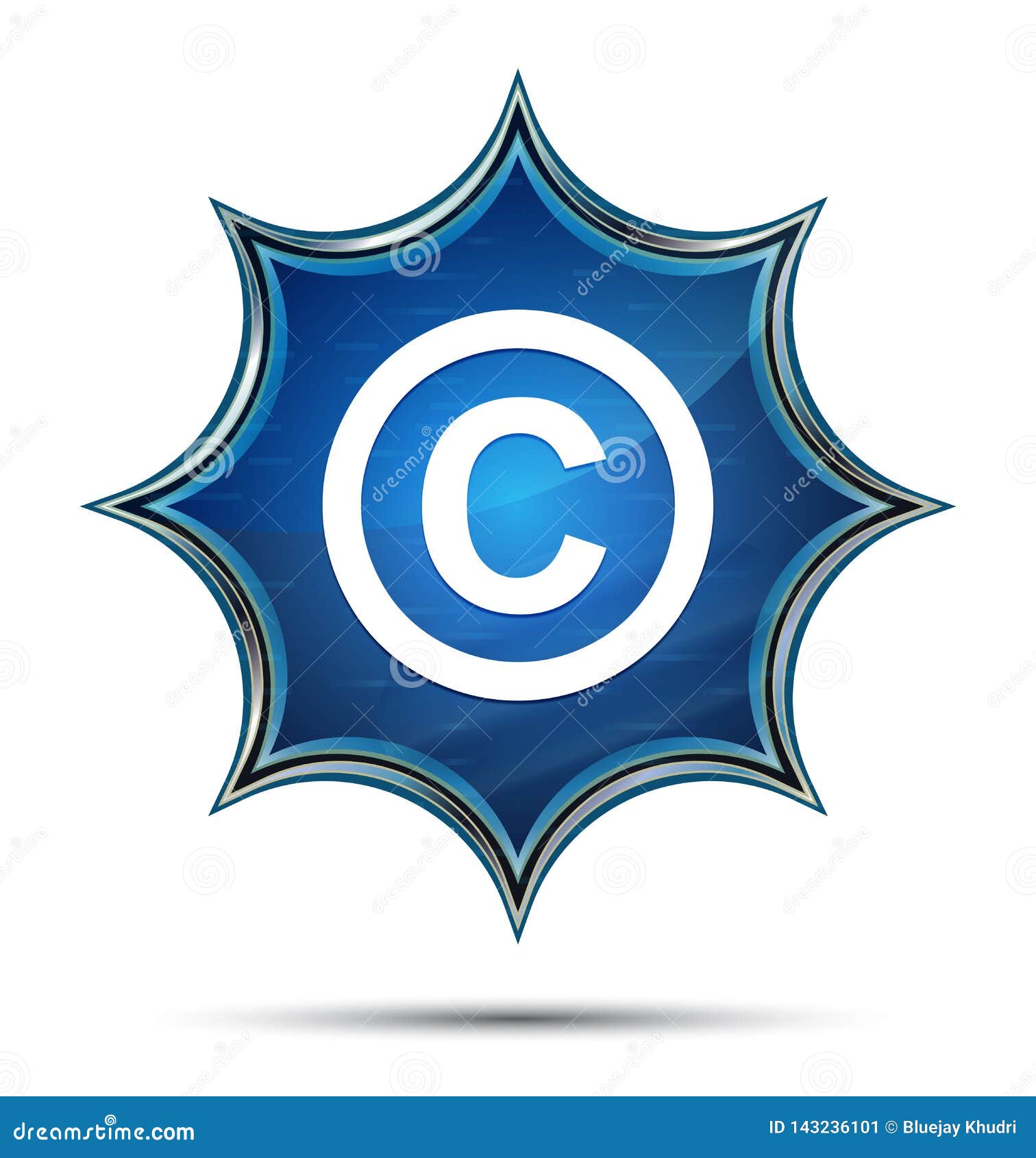 Copyright Symbol Icon Magical Glassy Sunburst Blue Button Stock ...