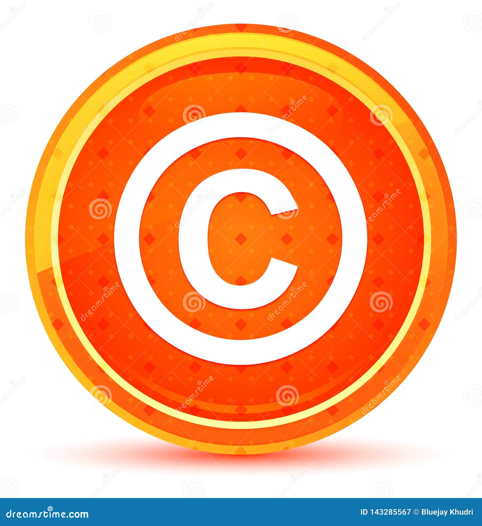 Copyright Symbol Icon Natural Orange Round Button Stock Illustration ...