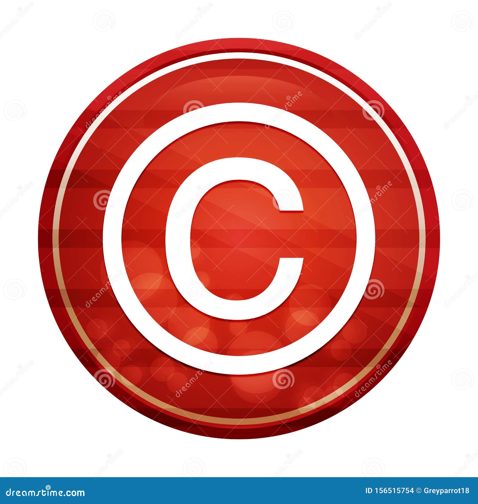 Copyright Symbol Icon Realistic Diagonal Motion Red Round Button ...