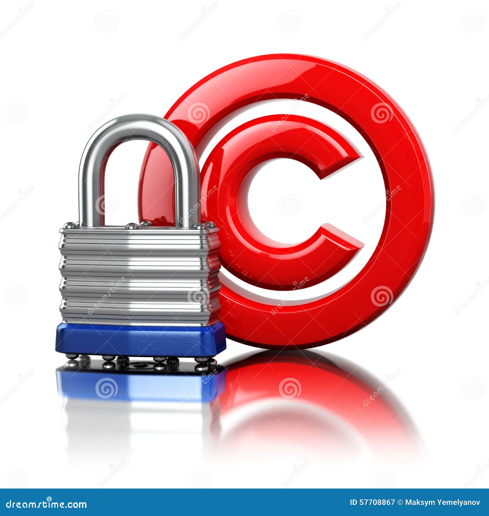 Copyright Symbol with Lock. Protection Concept Stock Illustration ...