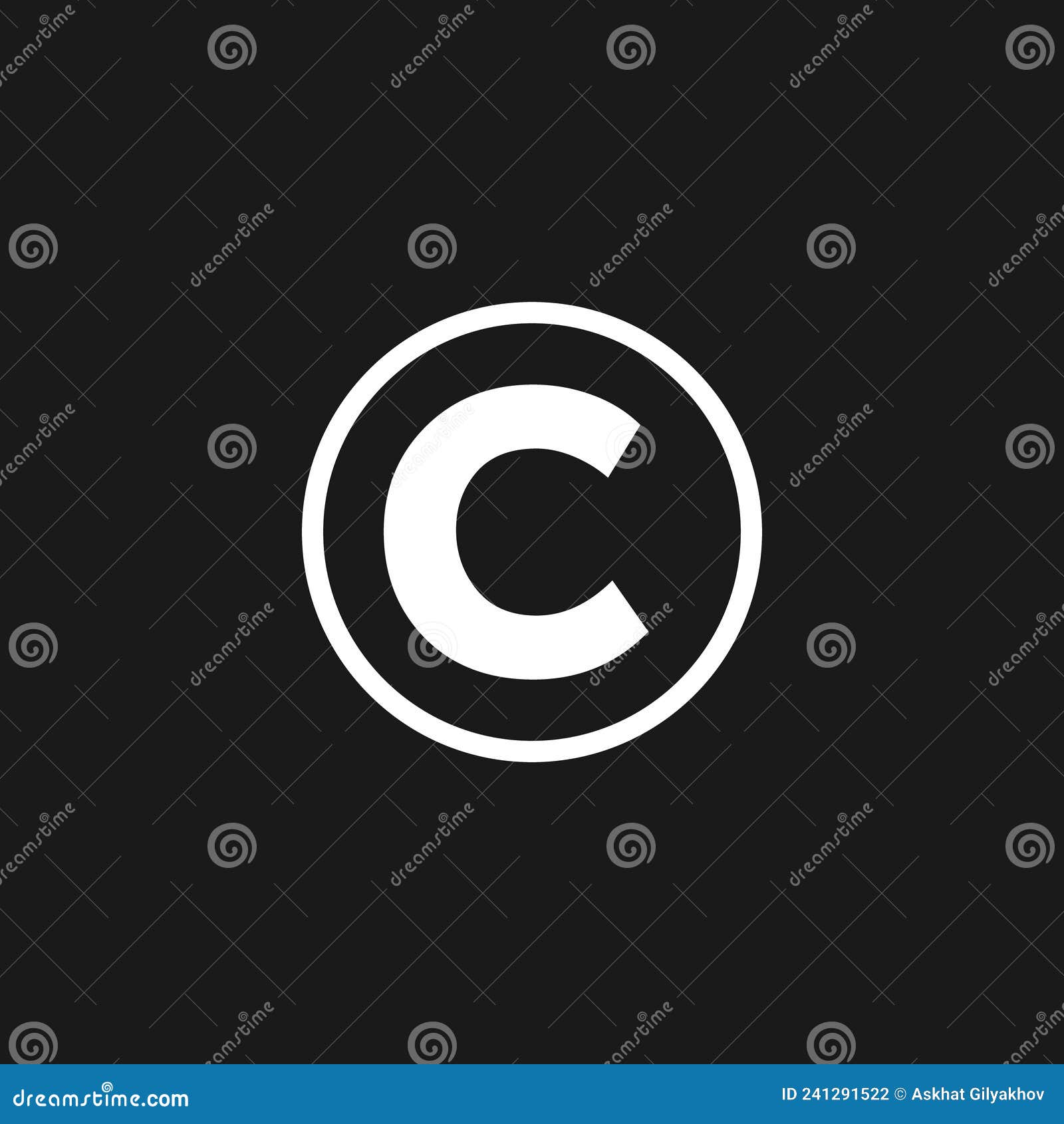 Copyright Symbol, Sign, Sticker. Design Element For Retrowave ...