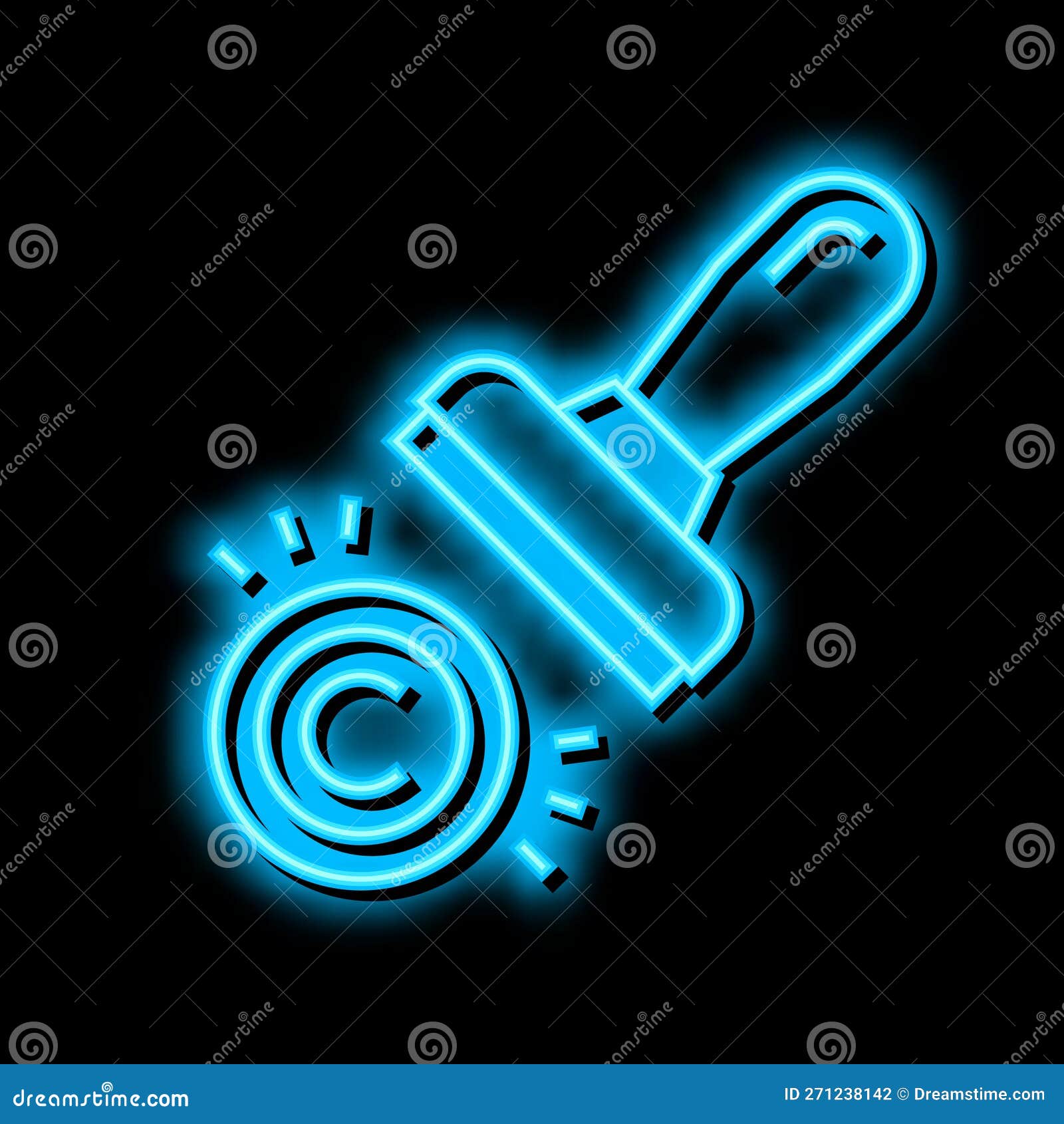 Copyright Symbol Stamp Neon Glow Icon Illustration Stock Vector ...