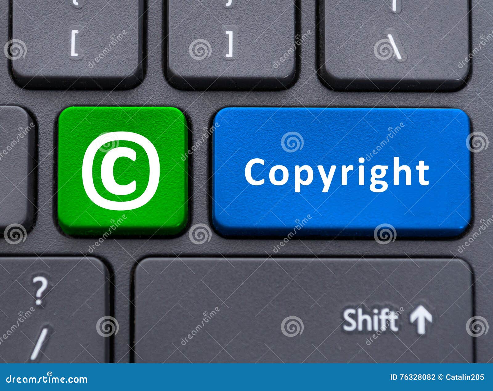 Copyright-tekst En Symboolknoop Op Toetsenbordconcept Stock Foto ...