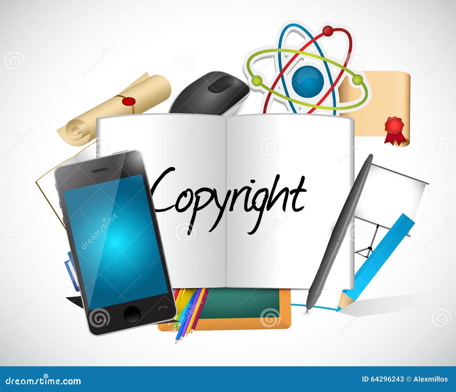 Copyright Tools and Sign Illustration Stock Illustration - Illustration ...