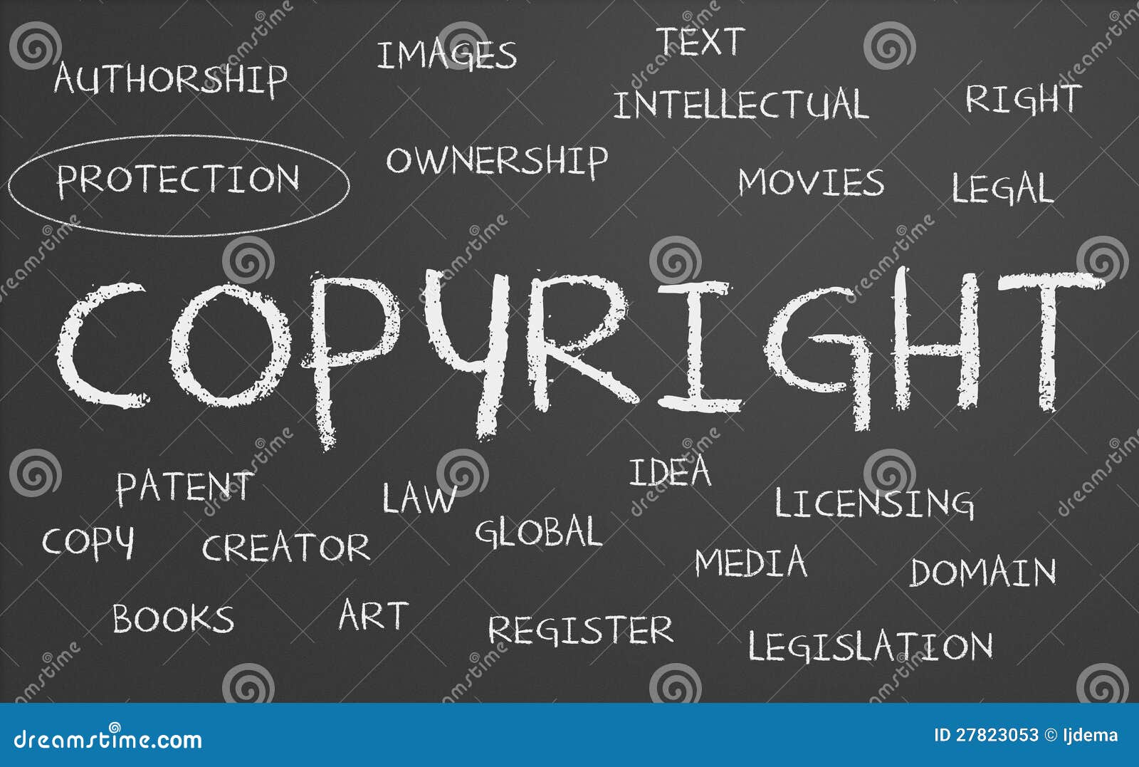 Copyright word cloud stock illustration. Illustration of blackboard ...