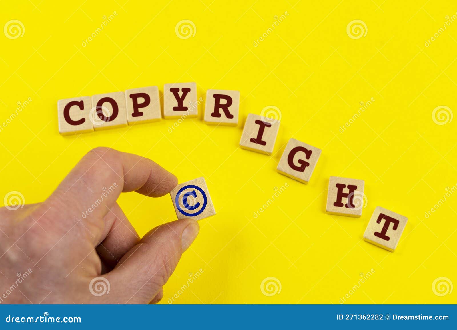 Copyright stock photo. Image of graphic, symbol, hand - 271362282