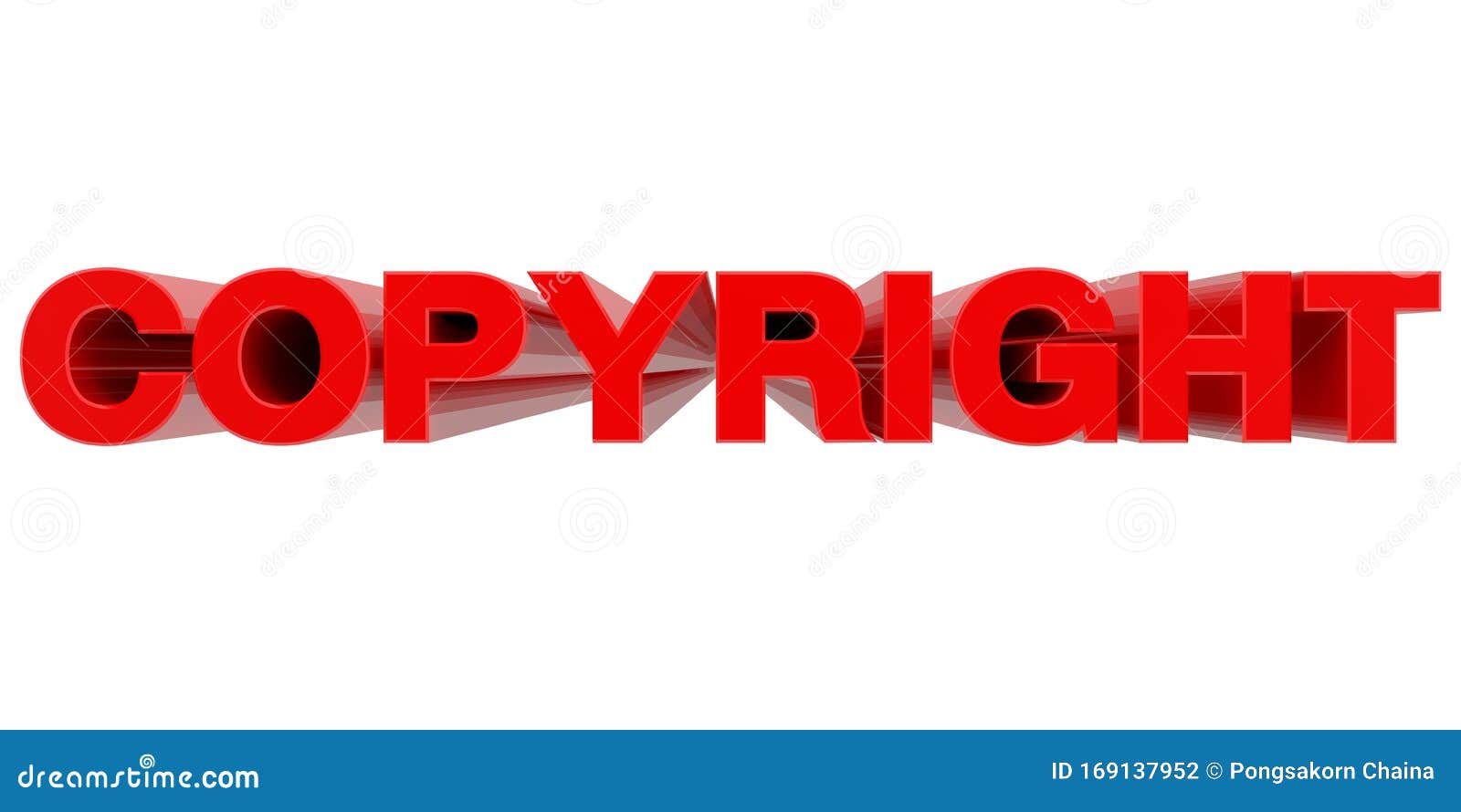 COPYRIGHT Word on White Background 3d Rendering Stock Illustration ...
