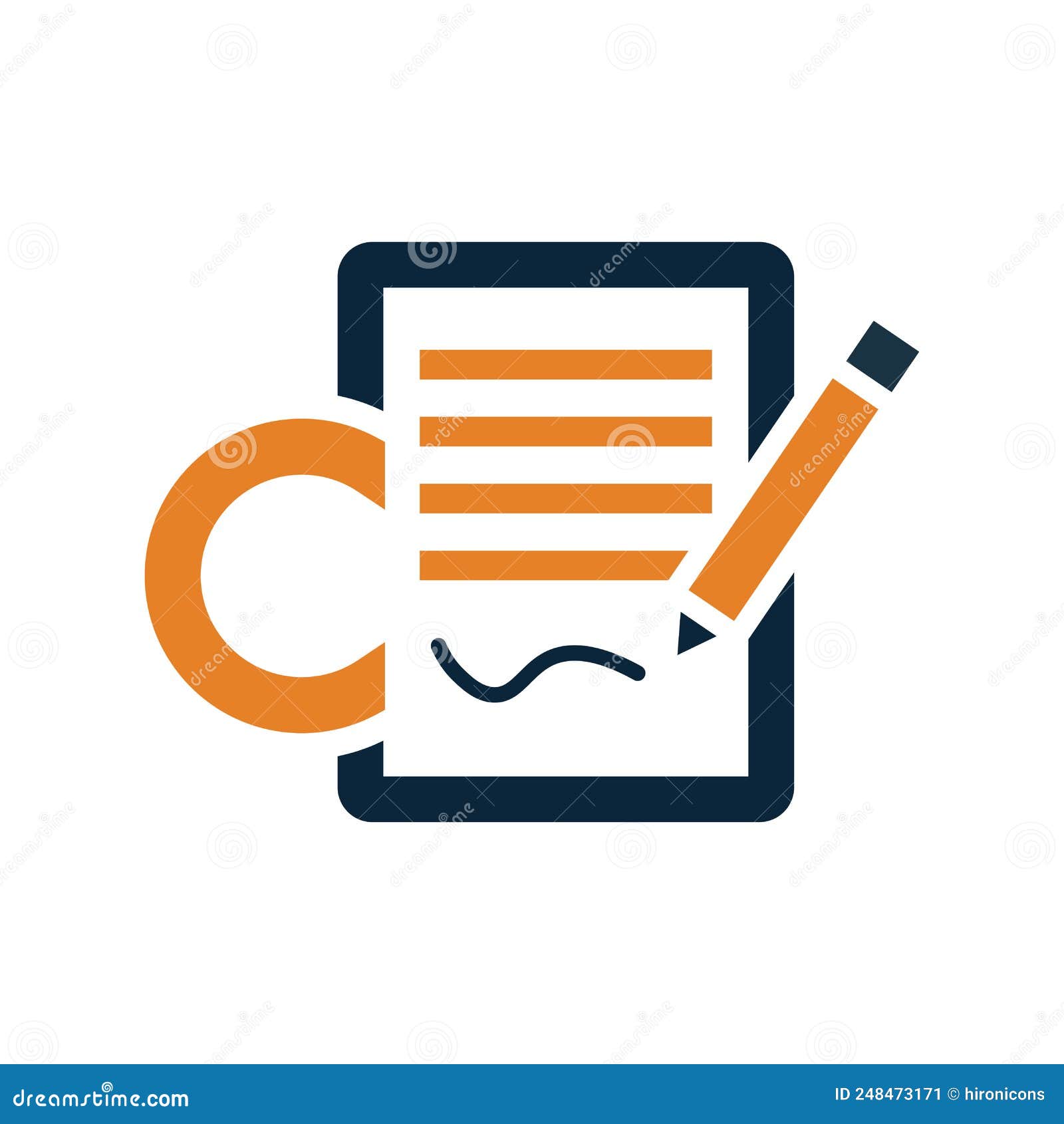 Copyright, Writing Icon. Simple Editable Vector Graphics Stock ...