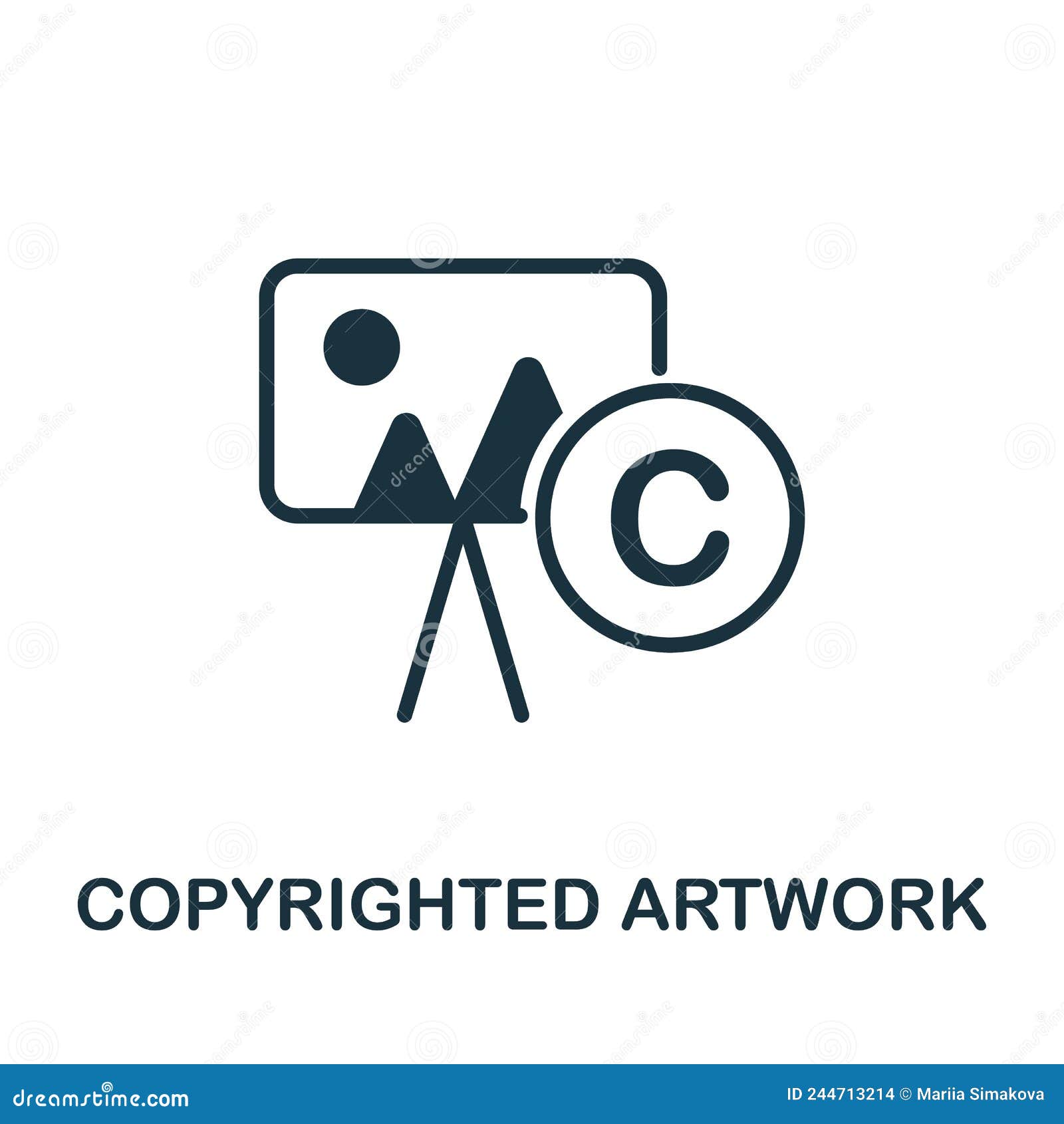 Copyrighted Artwork Icon. Monochrome Simple Copyrighted Artwork Icon ...