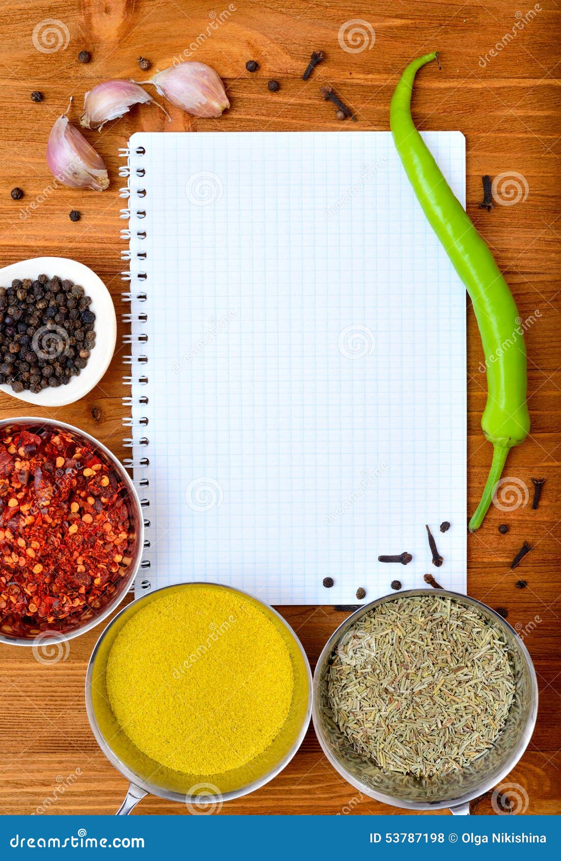 Old Paper With Spices On A Wooden Surface Stock Image | CartoonDealer ...
