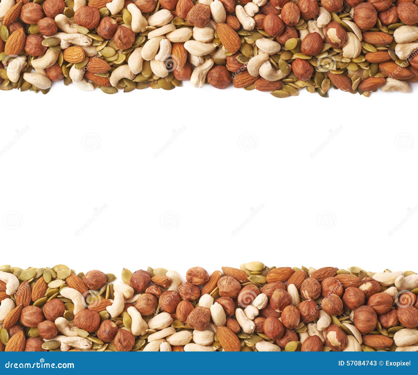 Copyspace Nuts Background Composition Stock Image - Image of brown ...