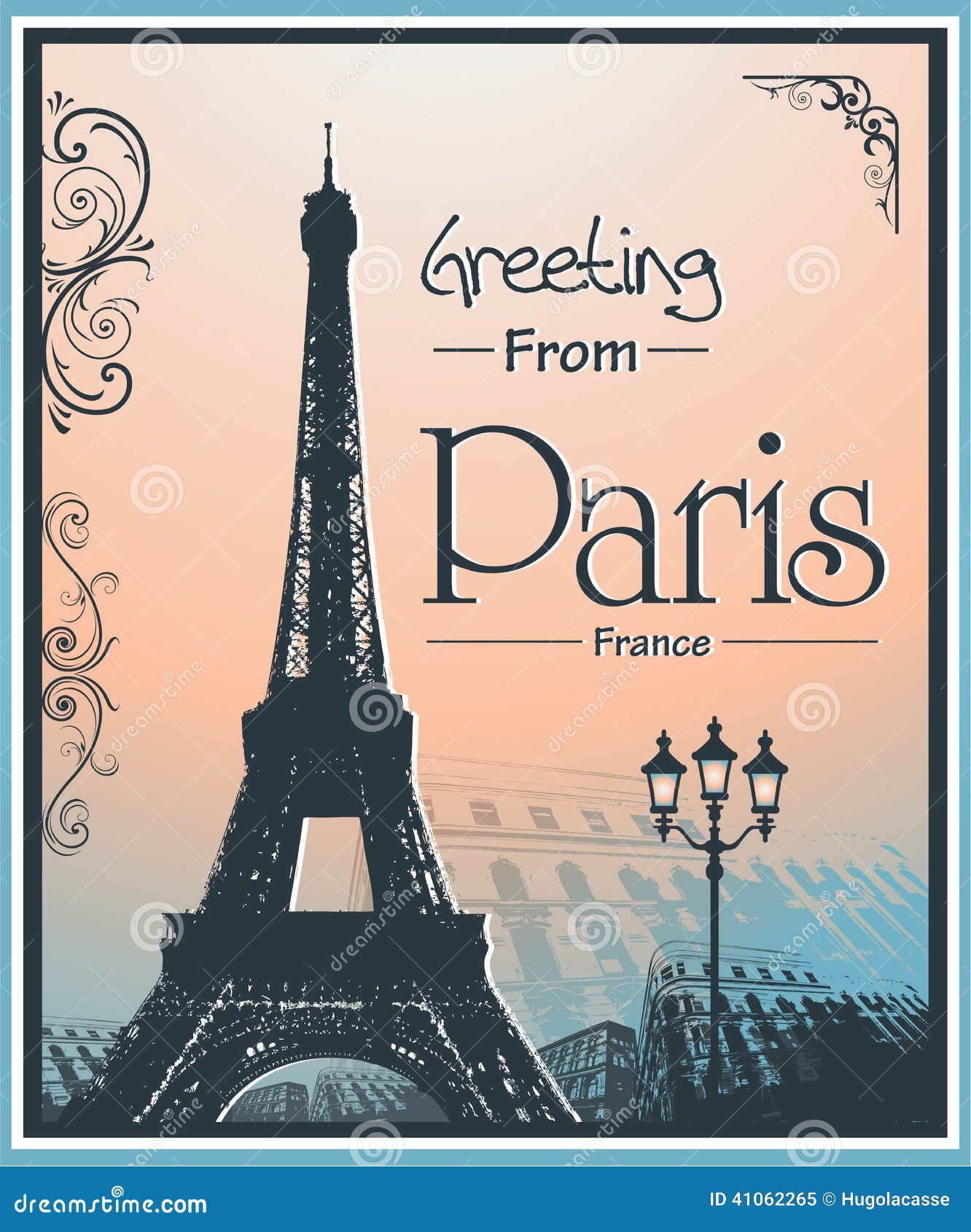 Copyspace Retro Style Poster with Paris Background Stock Vector ...