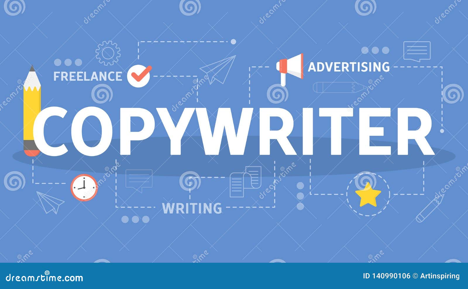 Copywriter Concept. Idea of Writing Texts, Creativity Stock Vector ...