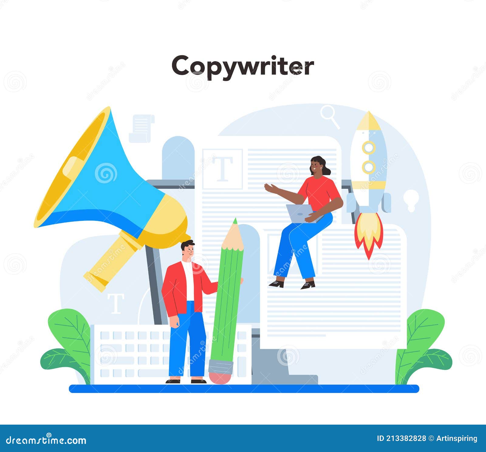 Copywriter Concept. Writing and Designing Texts, Creativity and ...
