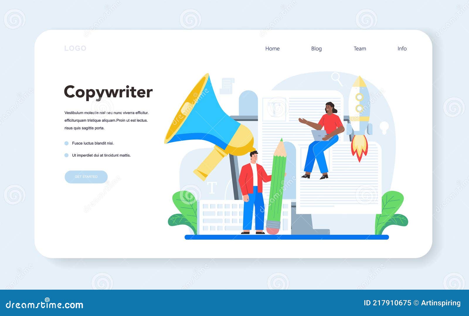 Copywriter Web Banner or Landing Page. Writing and Designing Texts ...