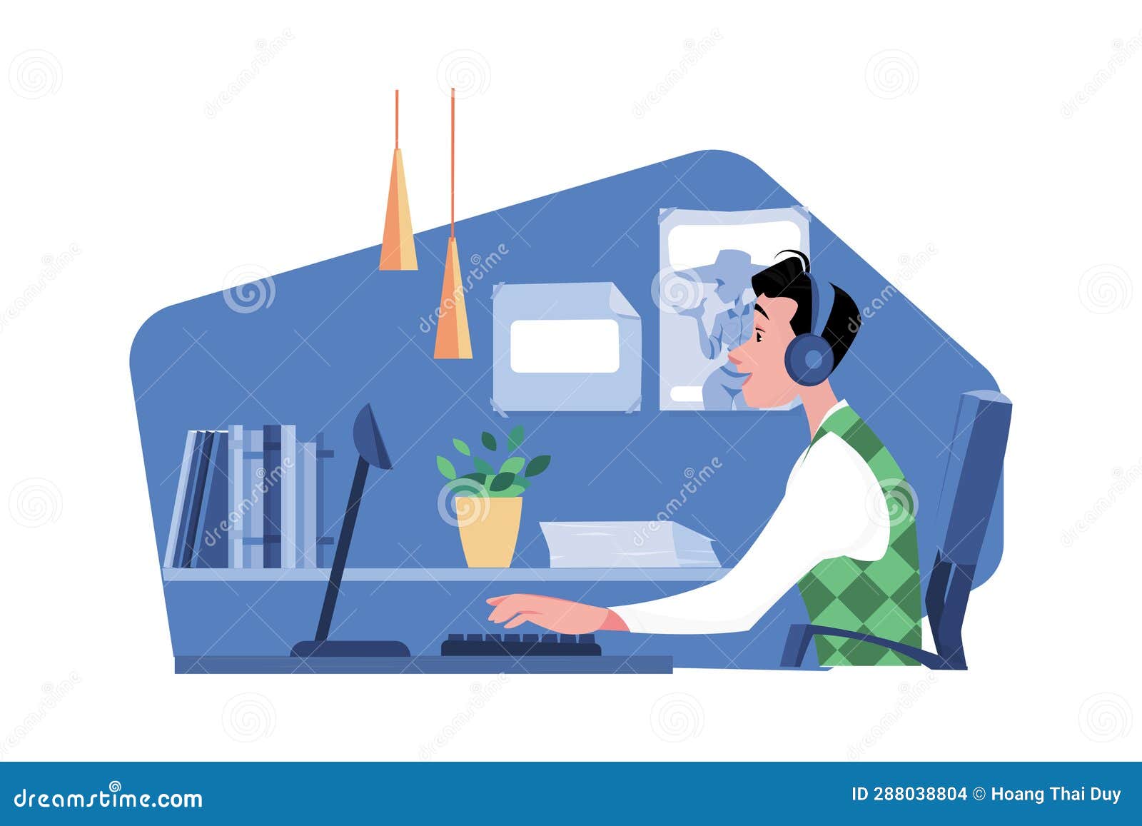 Copywriter is Writing for a Magazine Stock Vector - Illustration of ...