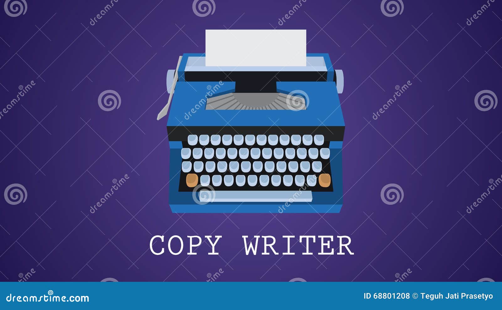 Copywriting Copywriter Illustration with Type Machine Vector Stock ...