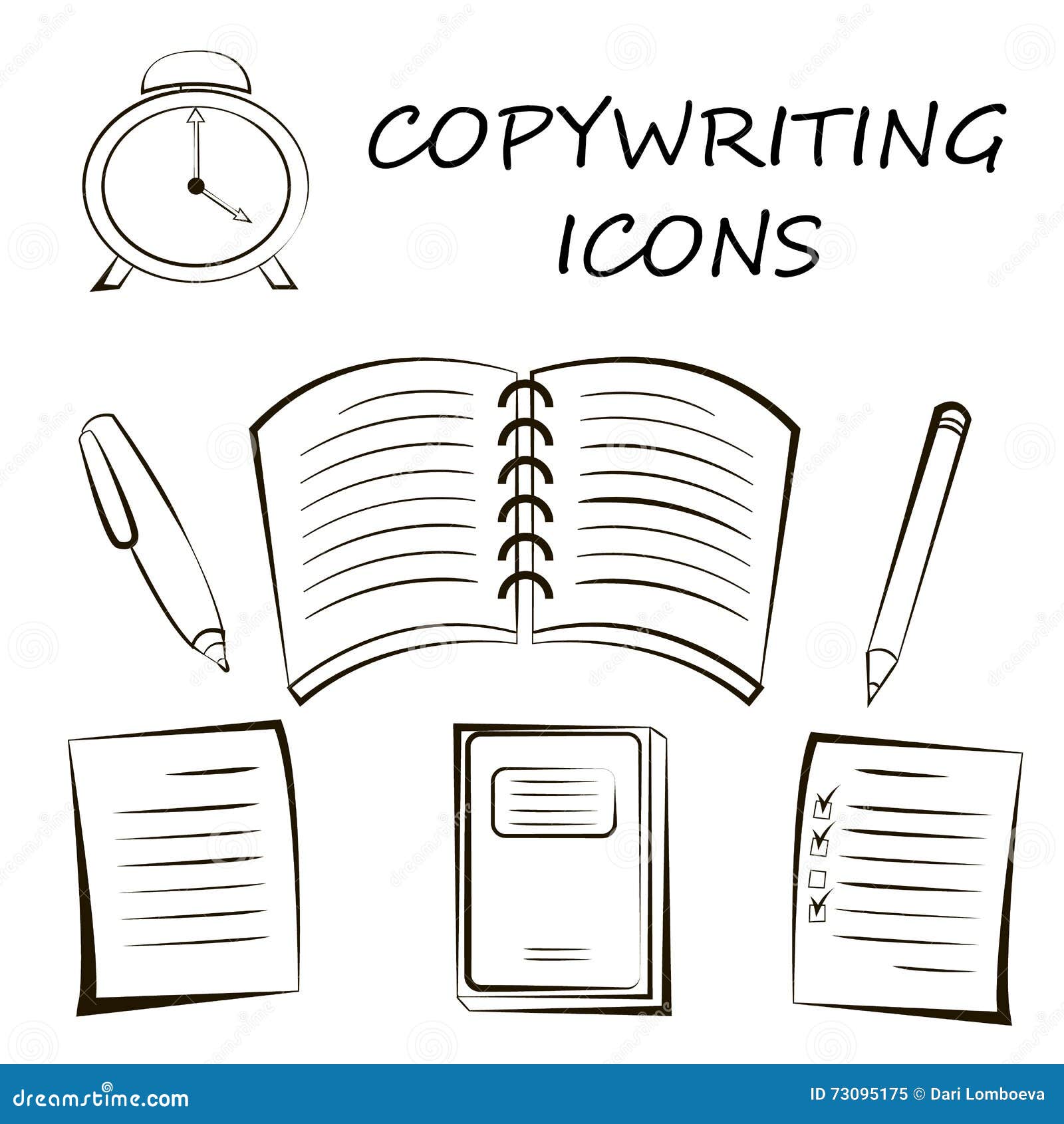 Copywriting Icon in Linear Style. Sketch Vector Illustration Stock ...