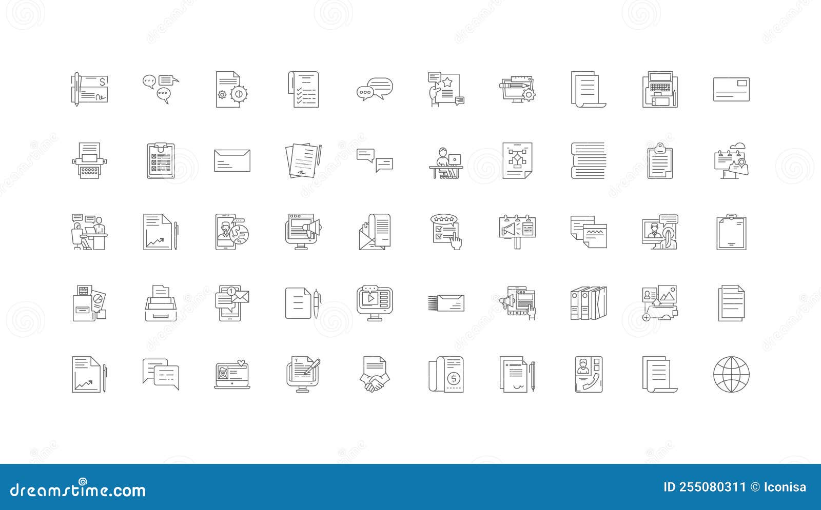 Copywriting Ideas, Linear Icons, Line Signs Set, Vector Collection ... Copywriting Ideas, Linear Icons, Line Signs Set, Vector Collection ...