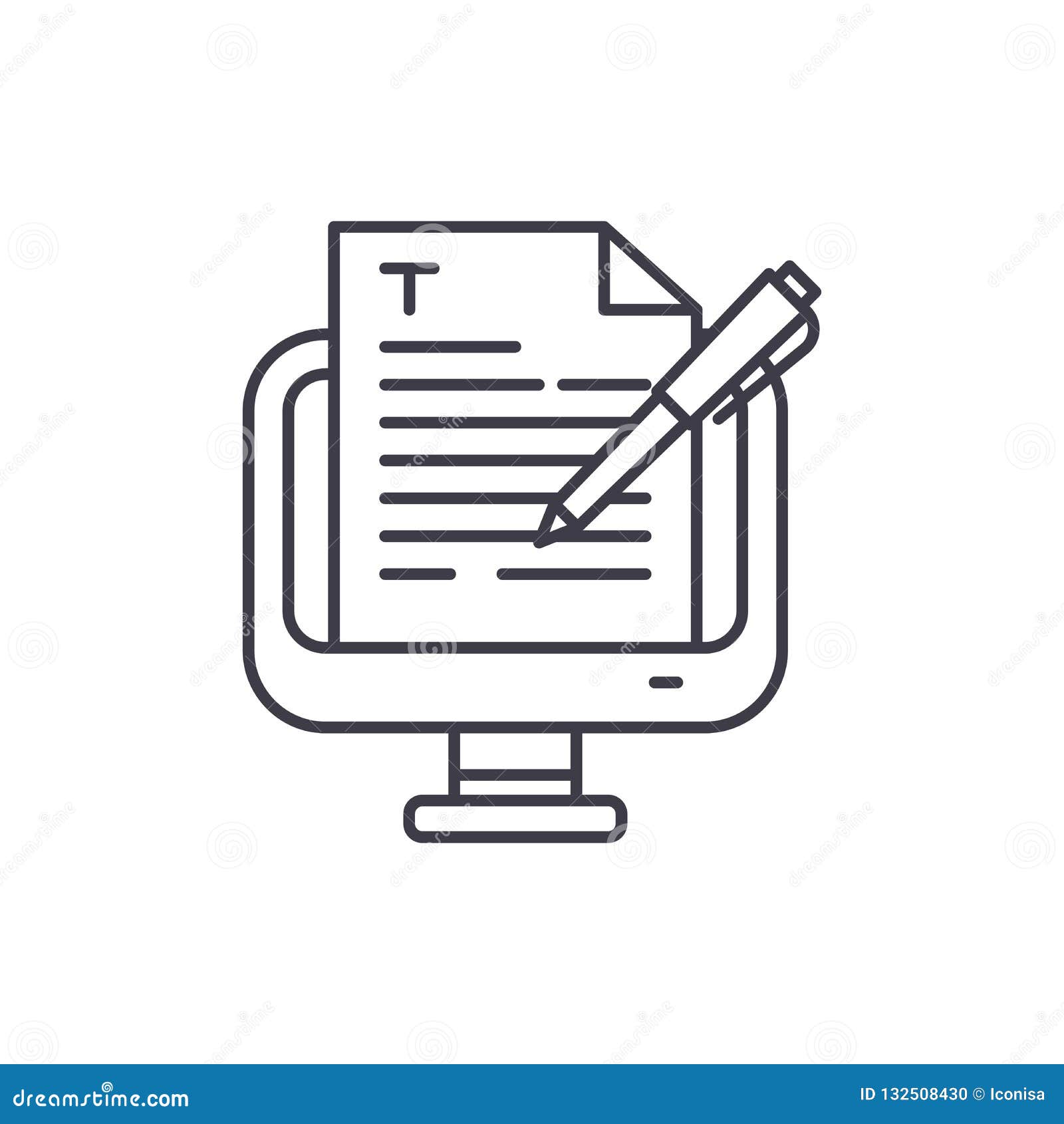 Copywriting Line Icon Concept. Copywriting Vector Linear Illustration ...