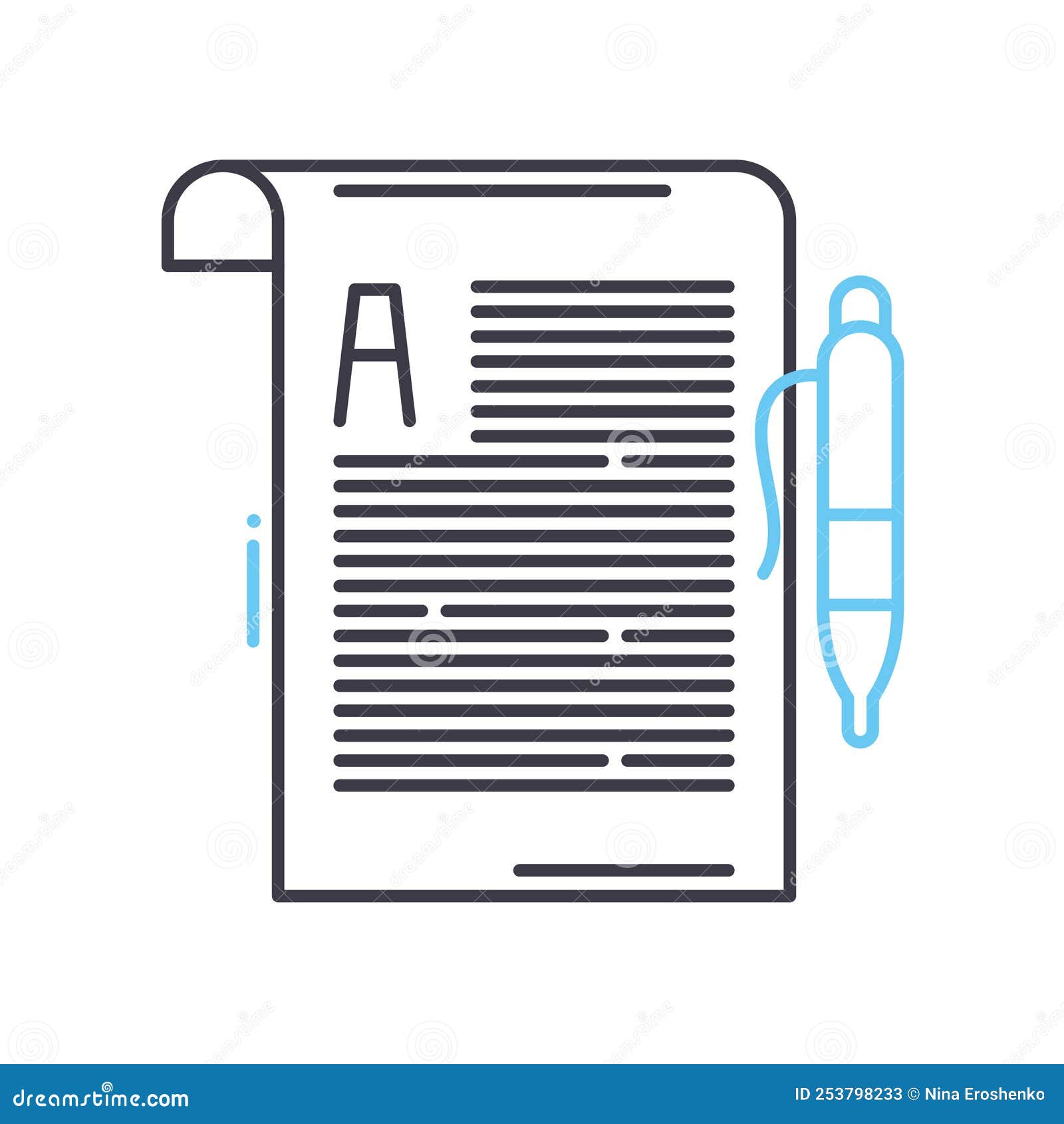 Copywriting Line Icon, Outline Symbol, Vector Illustration, Concept ...
