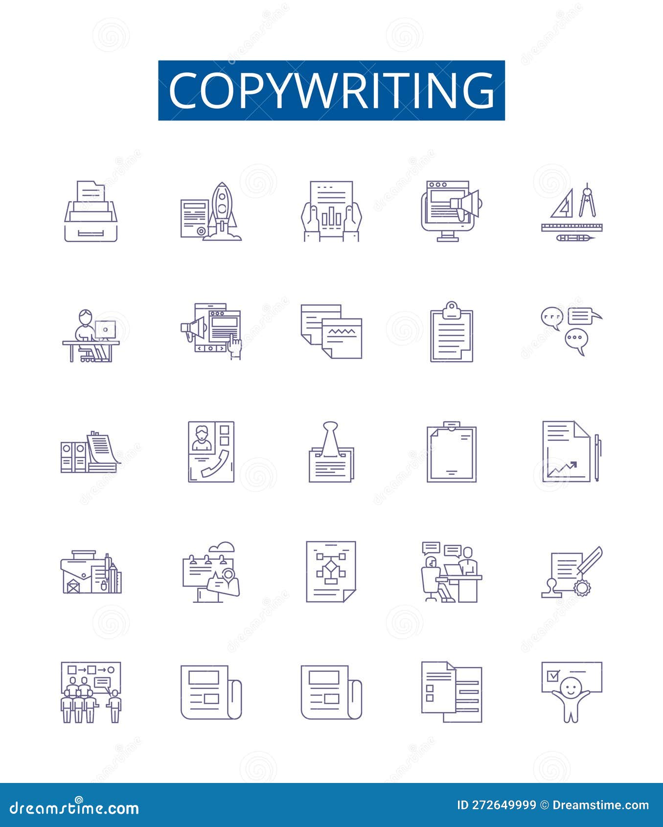Copywriting Line Icons Signs Set. Design Collection of Copywriting ... Copywriting Line Icons Signs Set. Design Collection of Copywriting ...