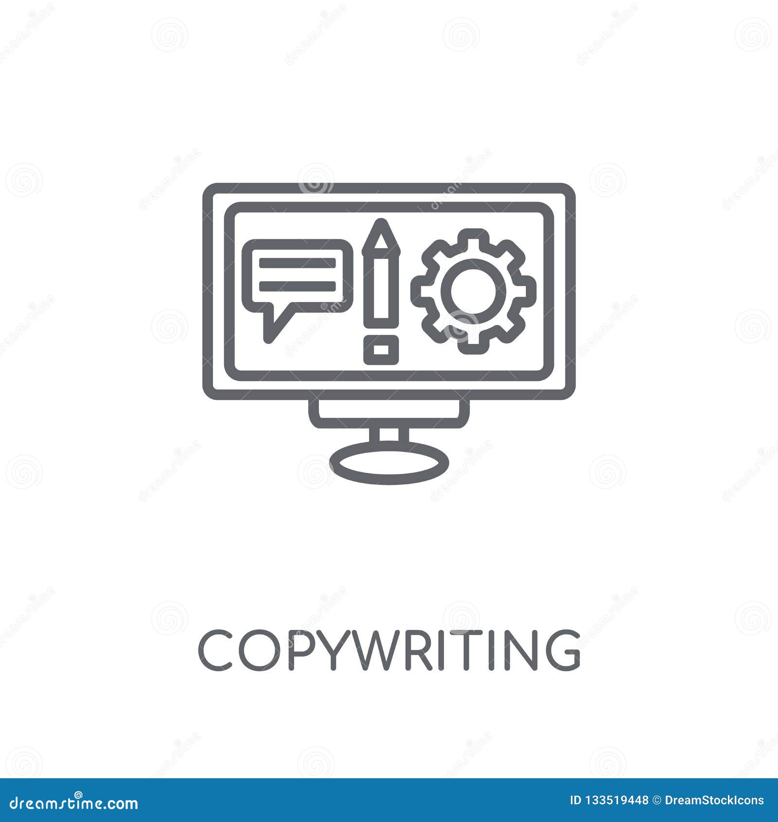 Copywriting Linear Icon. Modern Outline Copywriting Logo Concept Stock ...