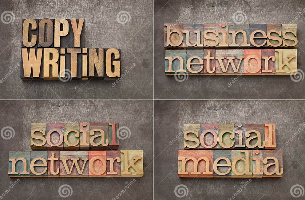 Copywriting, Networking and Social Media Stock Image - Image of ...
