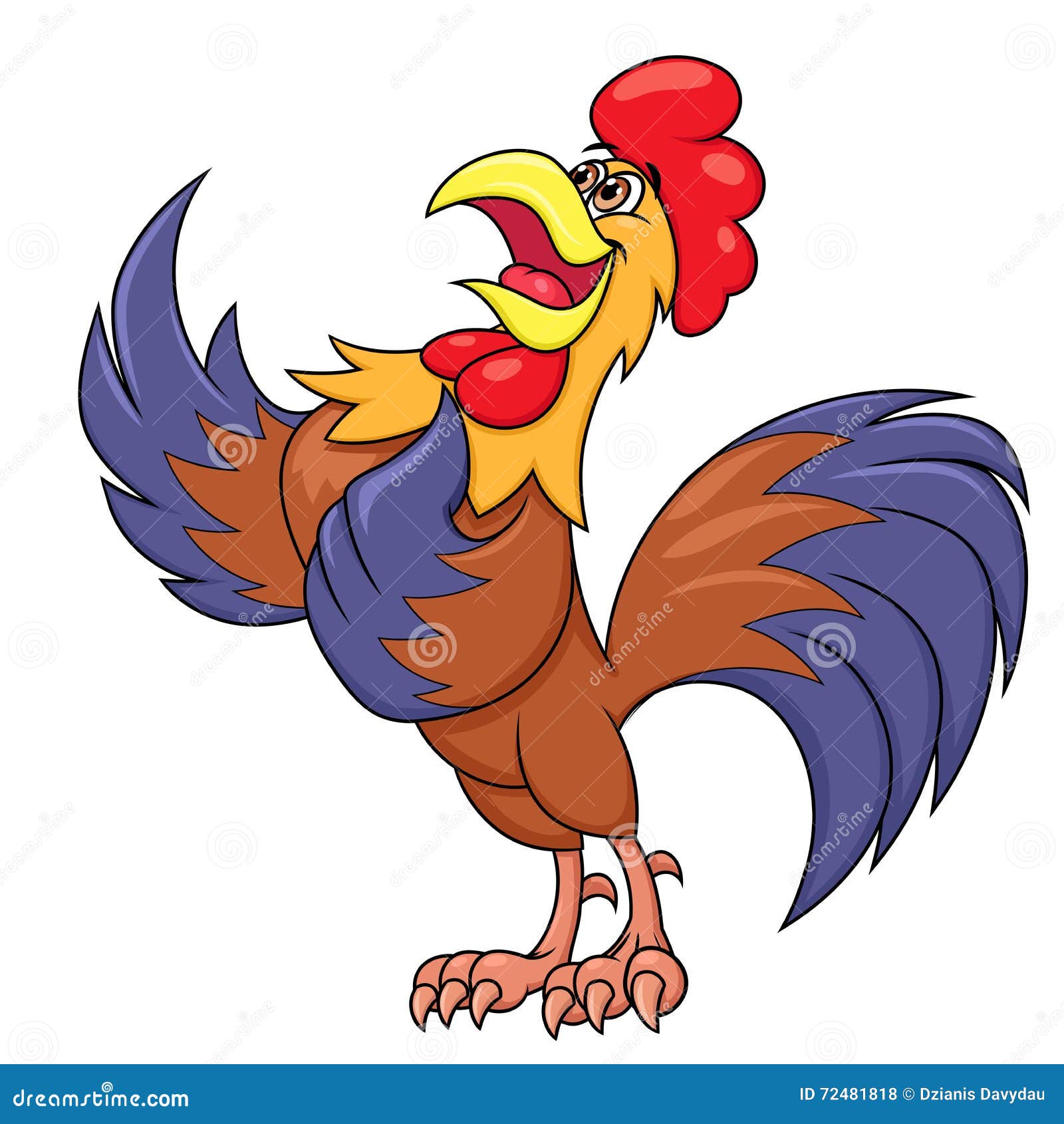 Coq chantant une chanson illustration de vecteur. Illustration du ...