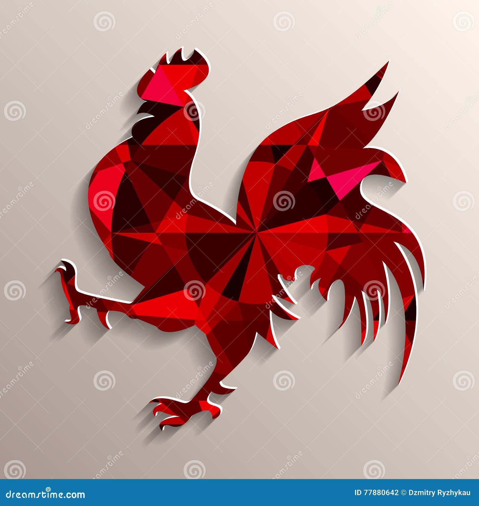 Coq Rouge Comme Symbole De 2017 Illustration Stock - Illustration du ...
