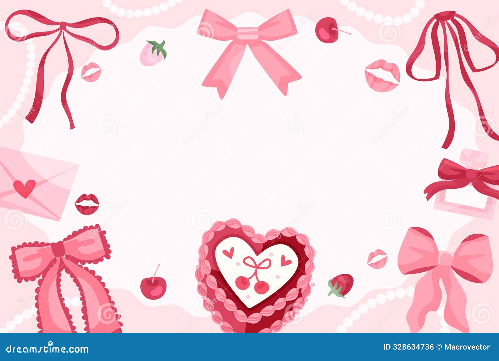 Coquette Background in Flat Style Stock Illustration - Illustration of ...