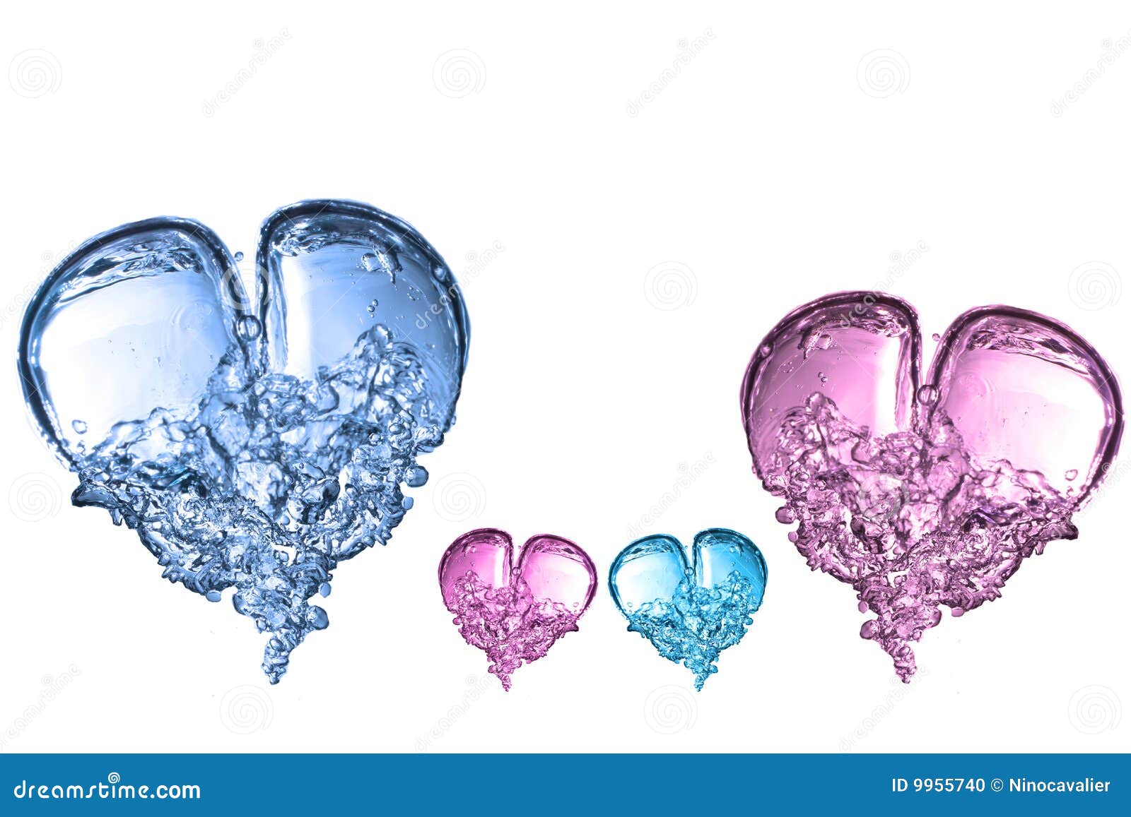 Cor-de-rosa E Azul Borbulham Os Corações Foto de Stock - Imagem de ...
