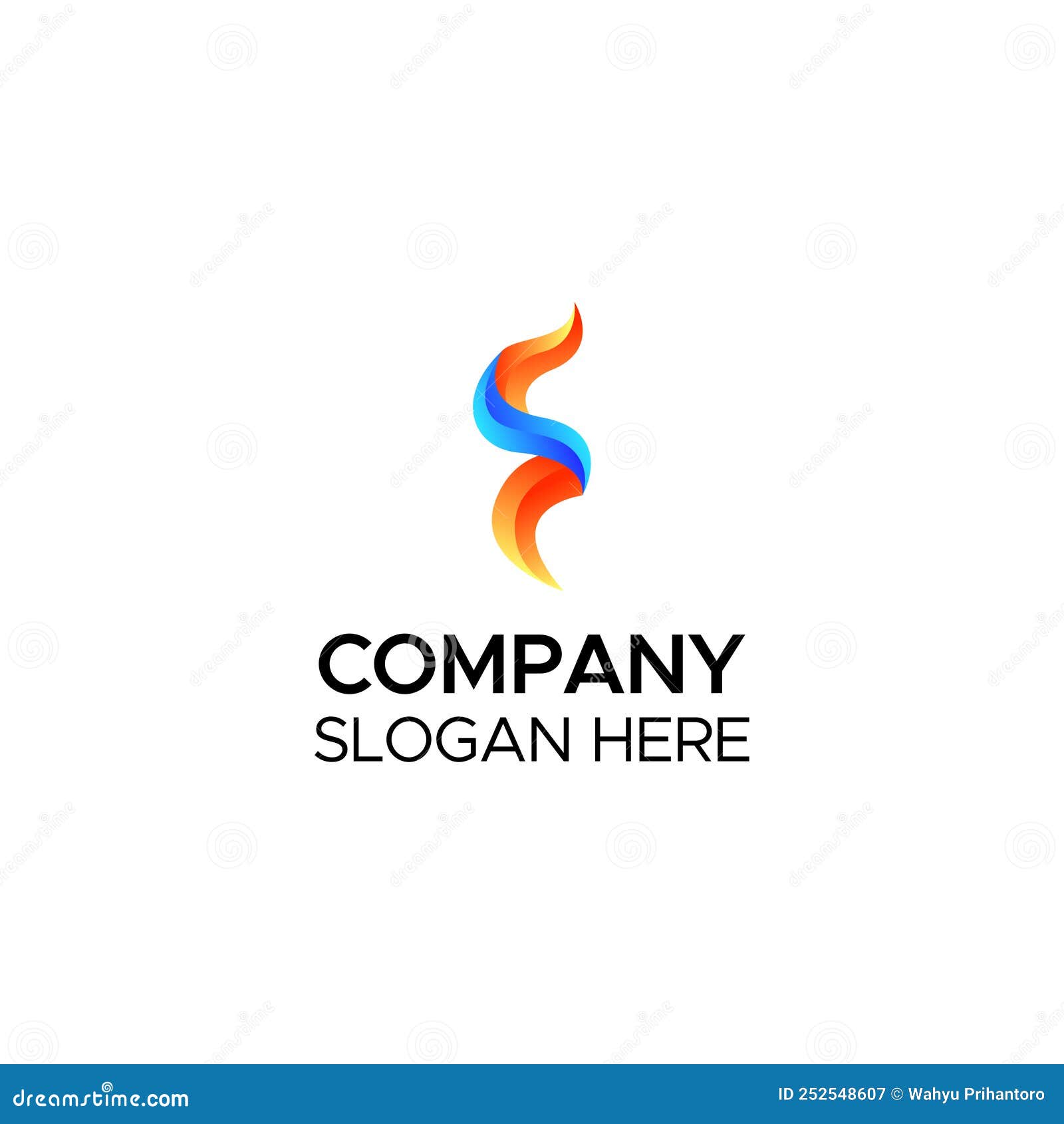 Cor Gradiente Do Logotipo De Marca Da Empresa Comercial Ilustração do ...