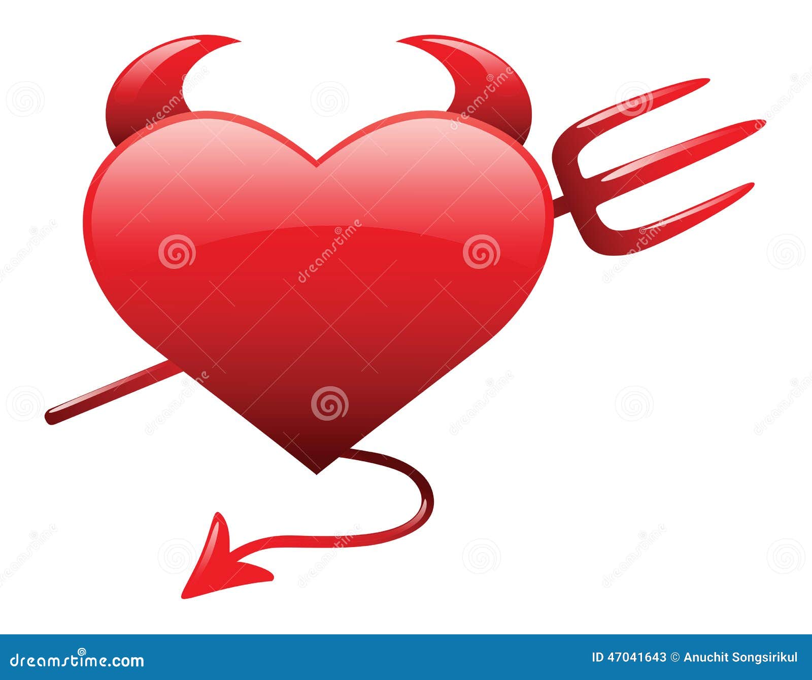 Coração mau ilustração do vetor. Ilustração de forcado - 47041643