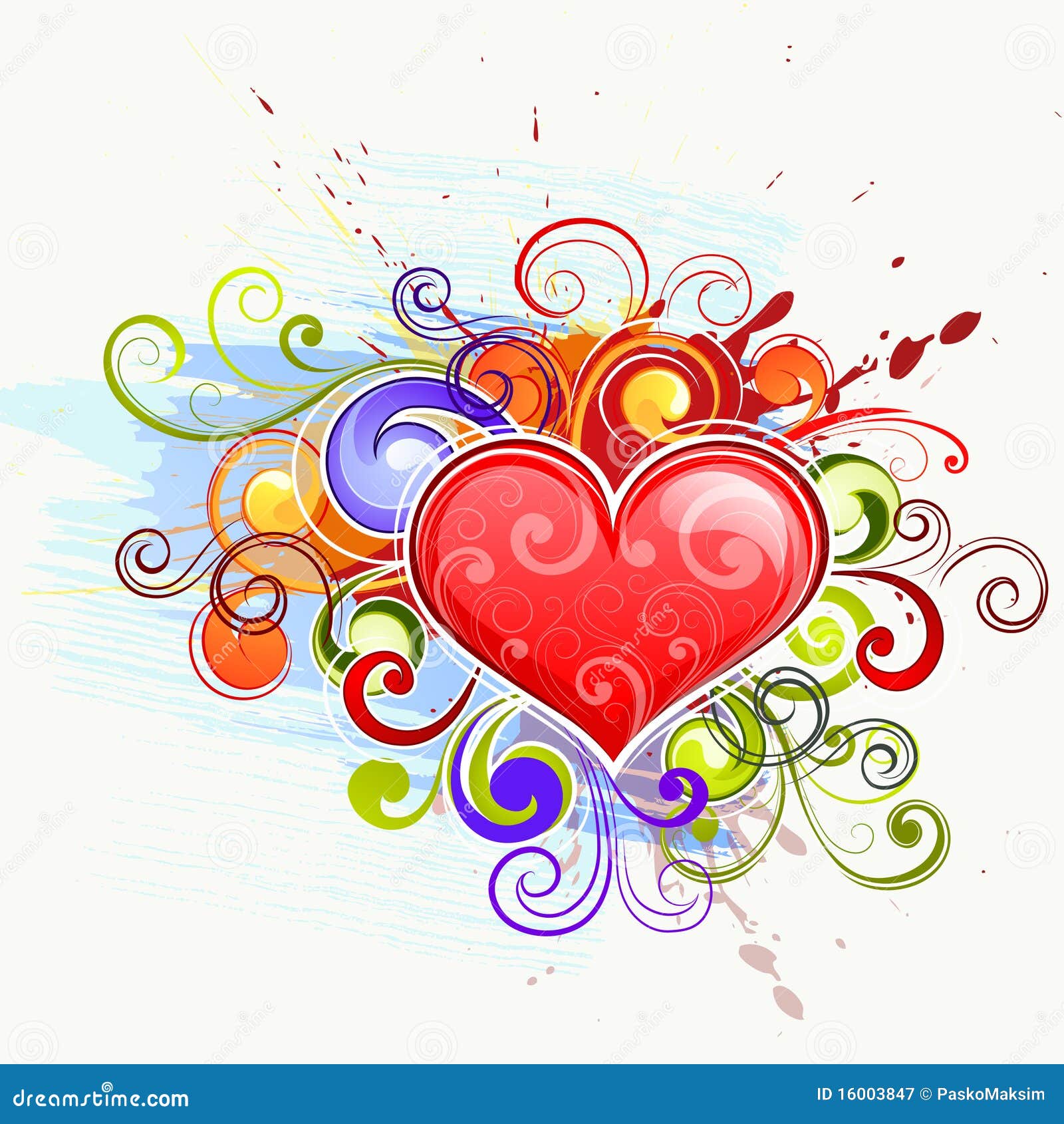 Corações coloridos do amor ilustração do vetor. Ilustração de cores ...