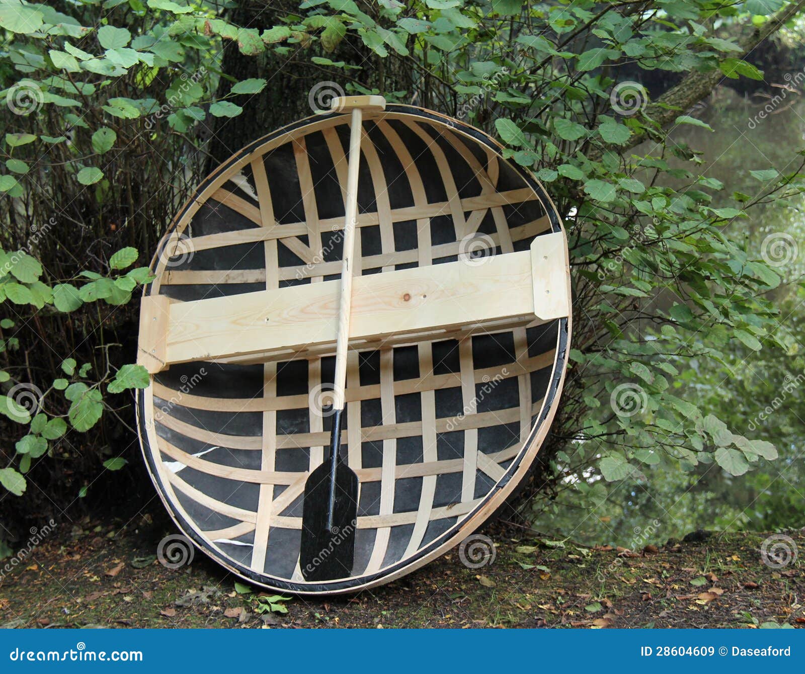 Coracle Basket Boat. stock image. Image of travel, craft - 28604609