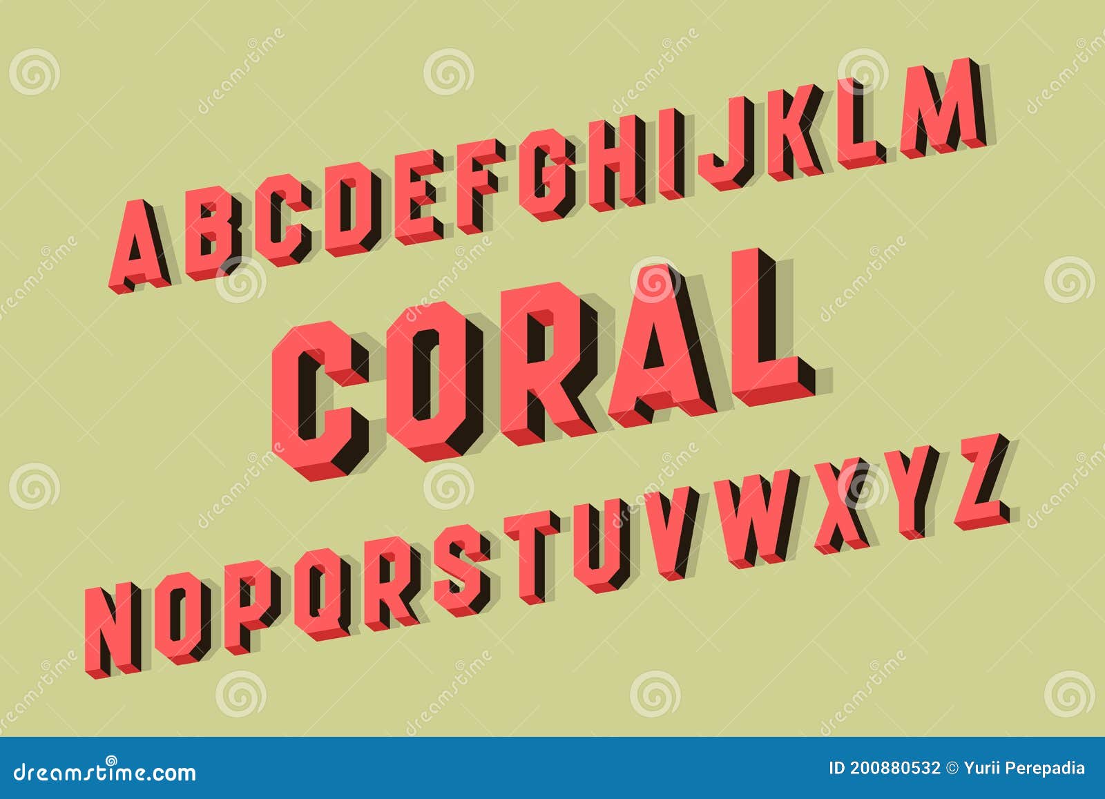 Coral Alphabet Modern. Vermilion Font Graffiti. Scarlet Calligraphy ...
