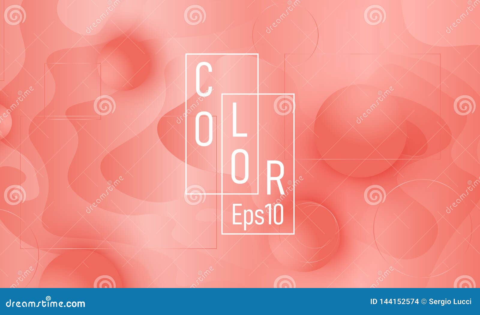 Coral Color Background. Fluid Shapes Pattern. Stock Vector ...