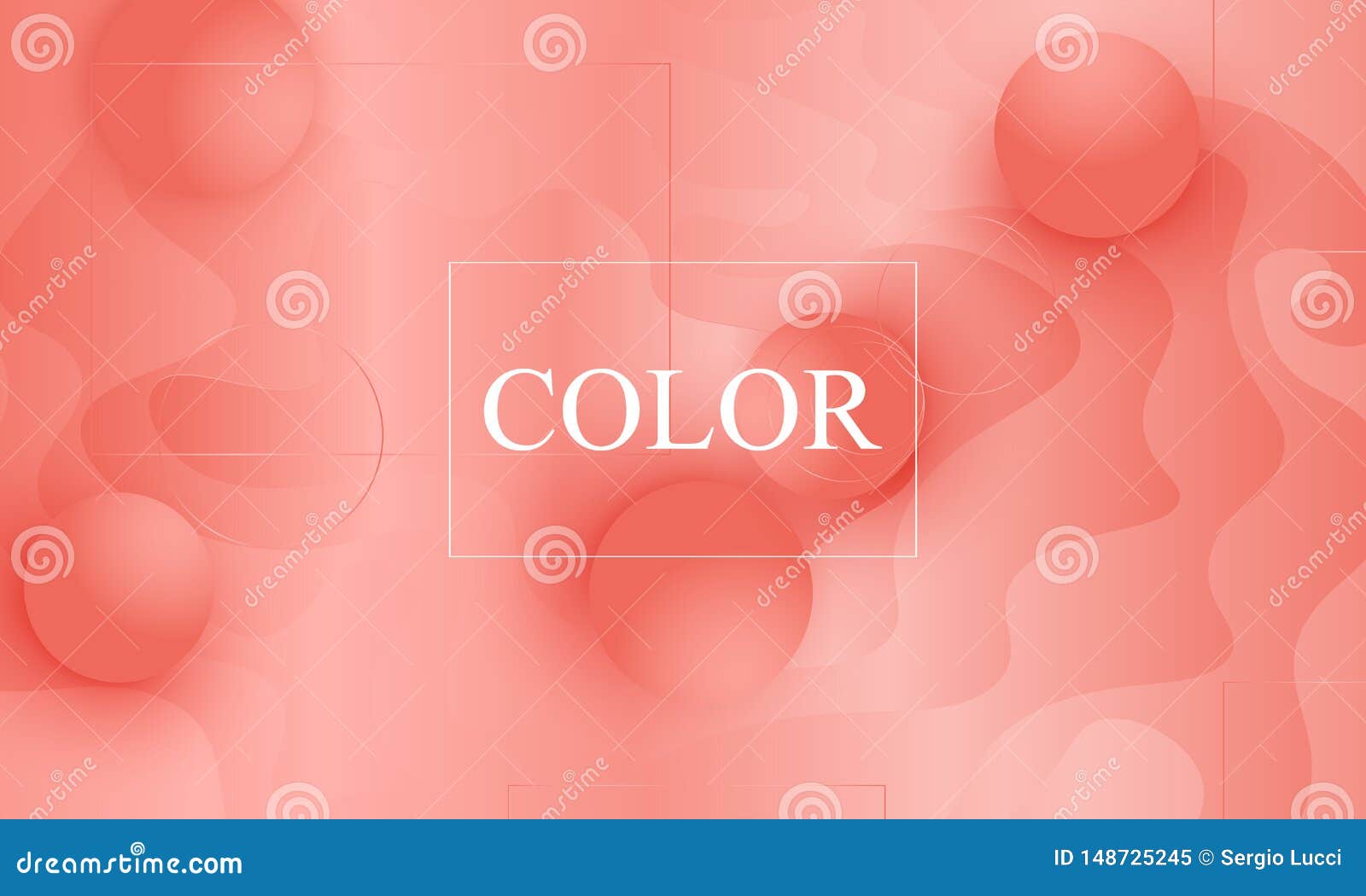 Coral Color Background. Fluid Shapes Pattern. Stock Vector ...