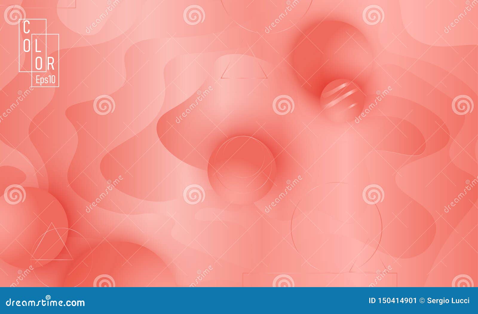 Coral Color Background. Fluid Shapes Pattern. Stock Vector ...