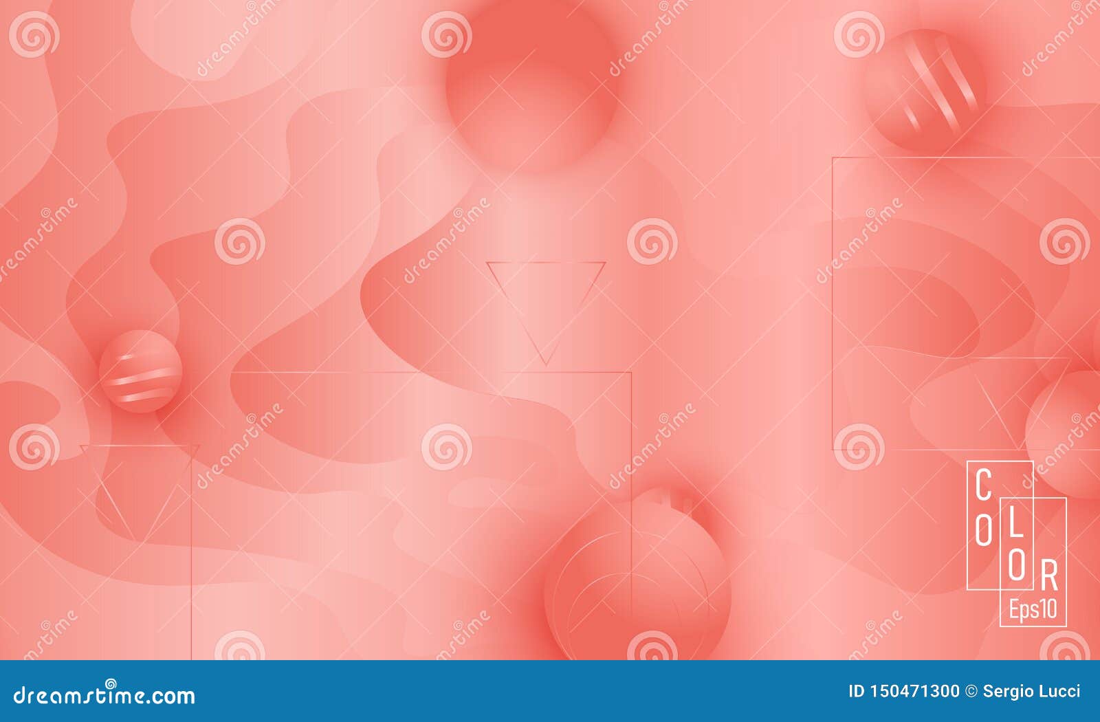 Coral Color Background. Fluid Shapes Pattern. Stock Vector ...