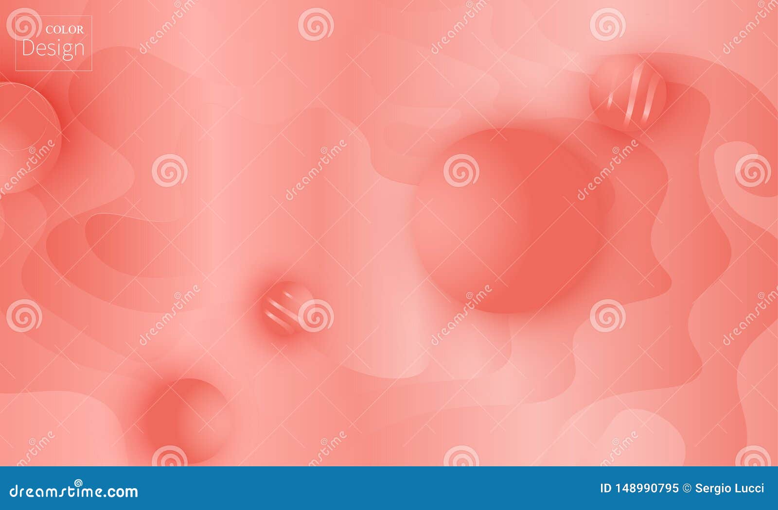 Coral Color Background. Fluid Shapes Pattern. Stock Vector ...
