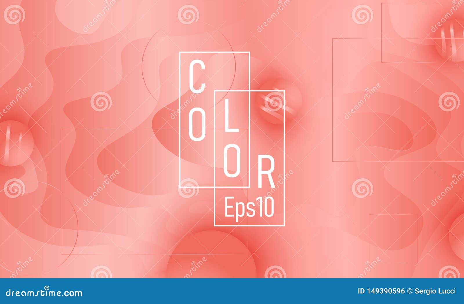 Coral Color Background. Fluid Shapes Pattern. Stock Vector ...