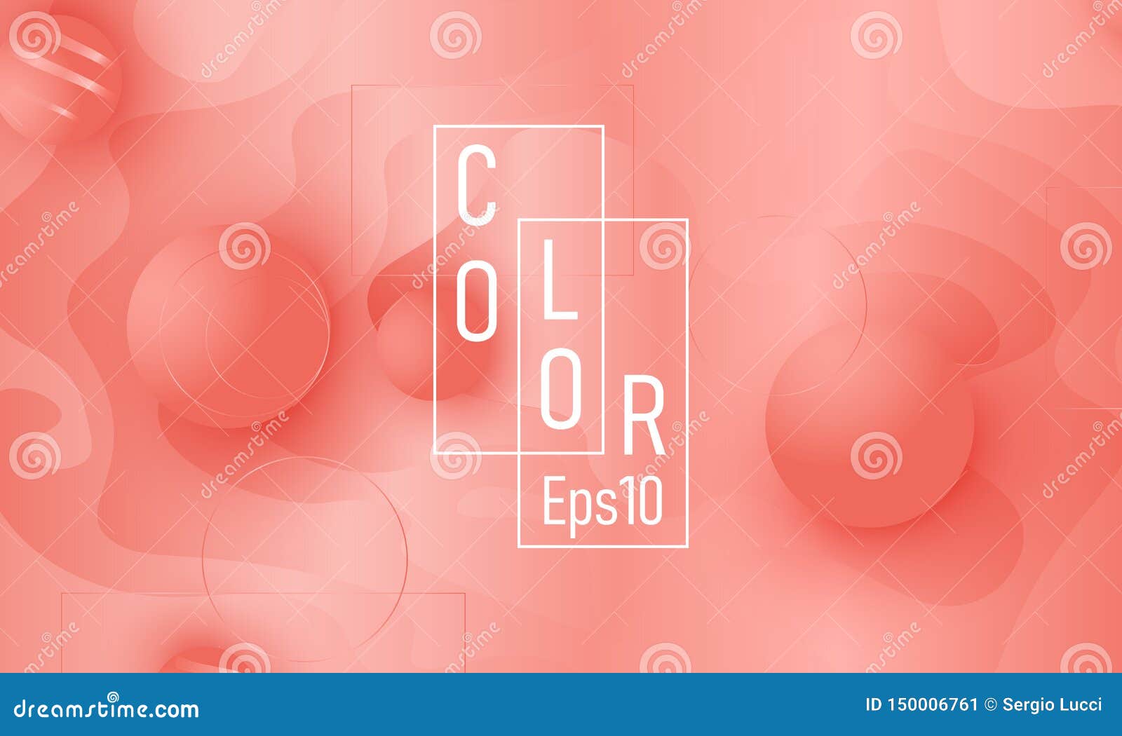 Coral Color Background. Fluid Shapes Pattern. Stock Vector ...