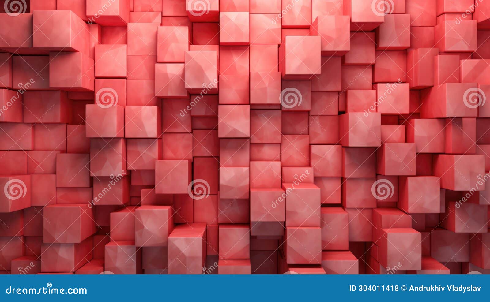 Coral Cubes Wall Background, Abstract Illustration Stock Illustration ...